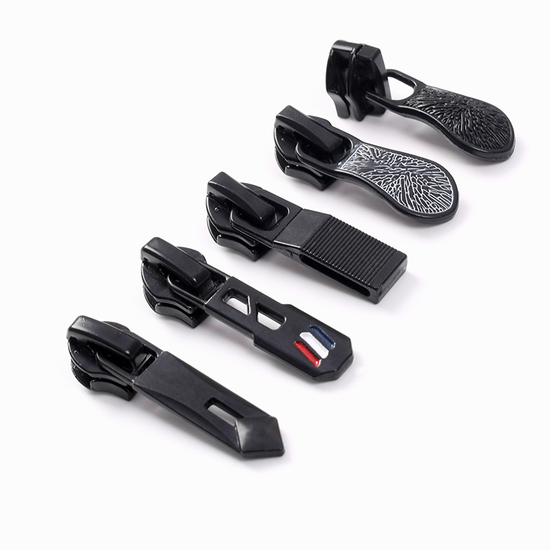 Custom carved logo metal zipper sliders