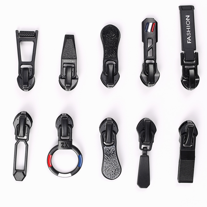 Custom carved logo metal zipper sliders