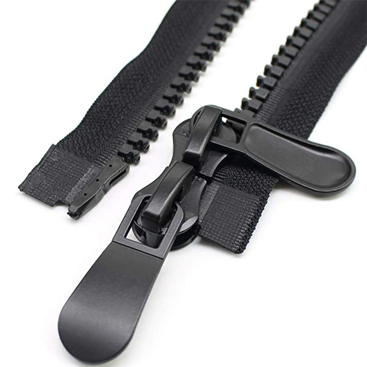 Custom two ways double sliders resin zipper