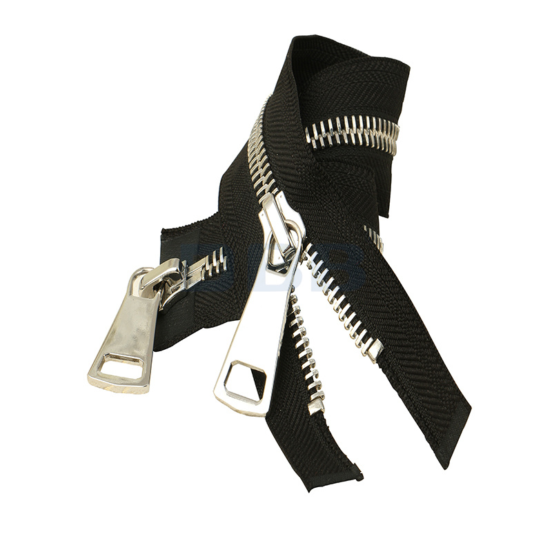 Customized size two way separator zipper for clothes